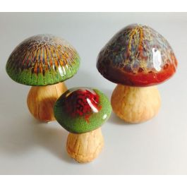 Ceramic Mushrooms Toadstools Pottery Garden Indoor Outdoor Ornaments ...