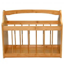 WOODEN MAGAZINE RACK LETTERS MAIL NEWSPAPER HOLDER STORAGE SHELF STAND ...