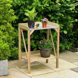Wooden Garden Potting Bench Outdoor Plant Work Bench Station Greenhouse ...