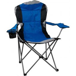 Folding Camping Chair Heavy Duty Luxury Padded High Back Camping Blue