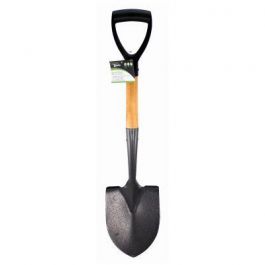 MINI ROUND HEAD MICRO SPADE SHOVEL WOODEN SHAFT 700MM - LIFETIME GUARANTEE