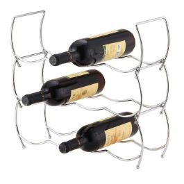 3 Tier Stackable Chrome Wine Storage Rack Holder Up To 12 Bottles