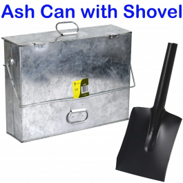15L Ash Carrier Box Galv Metal Silver Hot Fireside Tidy Bucket Shovel ...