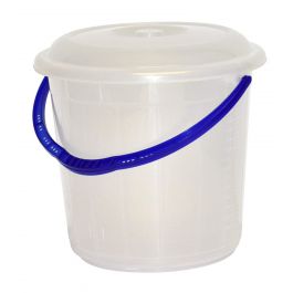 20 Litres Clear Large Plastic Bucket with Lid Handle Storage Bucket Bin